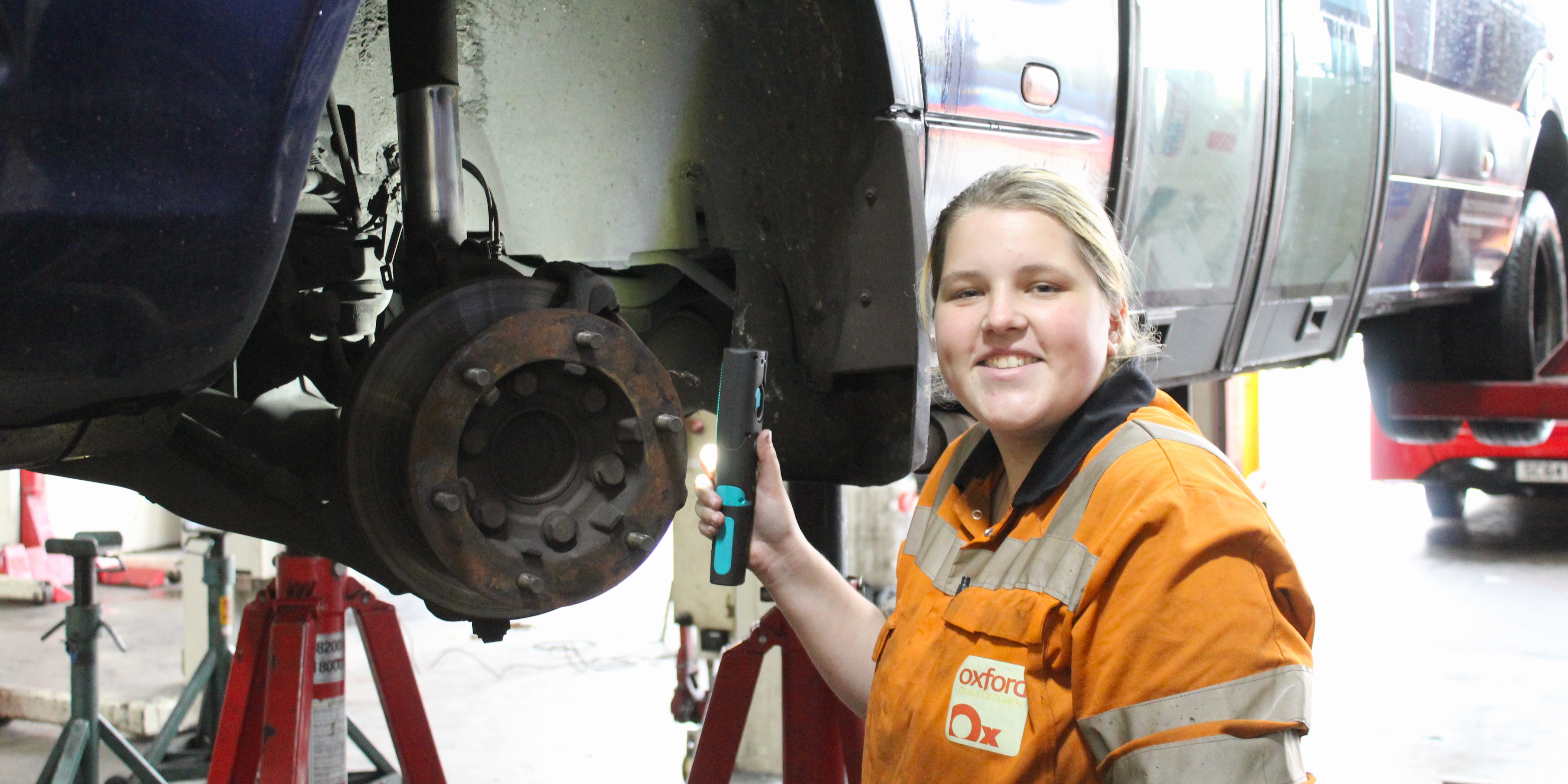 Female Engineering Apprentice learning to maintain Oxford Bus Company’s ...