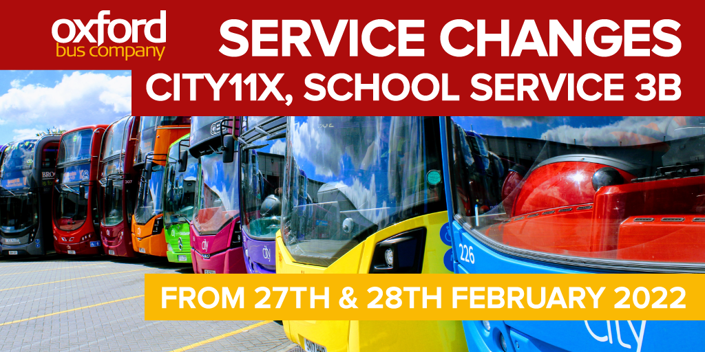 city11X & 3B service changes - Oxford Bus Company and Thames Travel